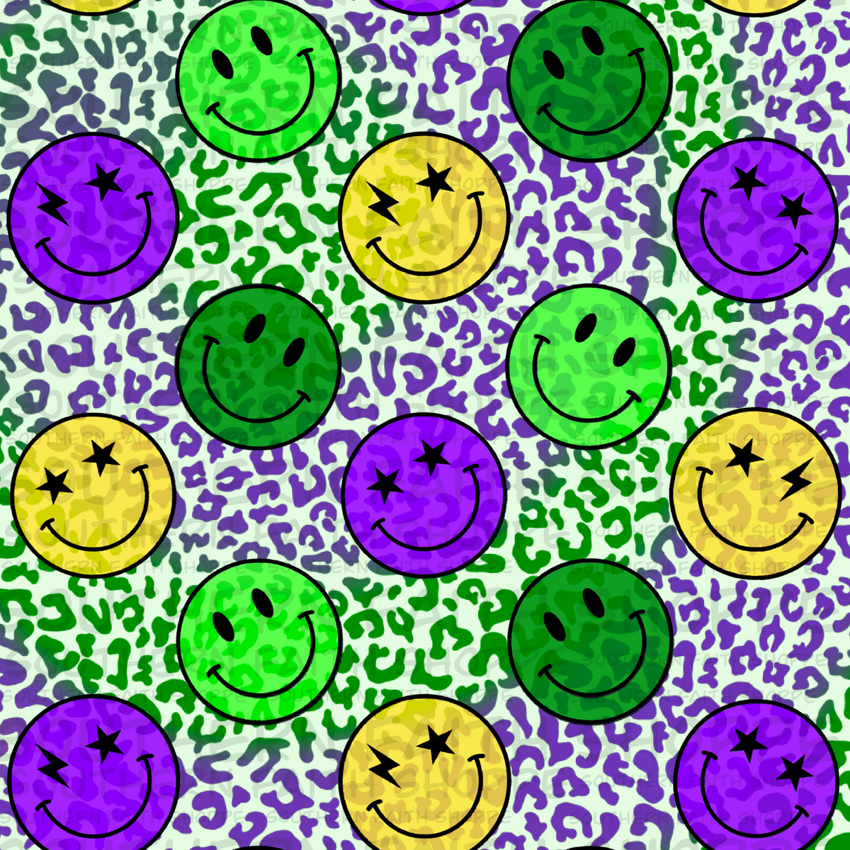 Mardi Gras smiley faces (Tea Cup Sized) – Southern Faith Shoppe